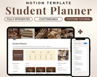 Notion Template Student Planner | Education Planner School Planner for Notion | Assignment ...