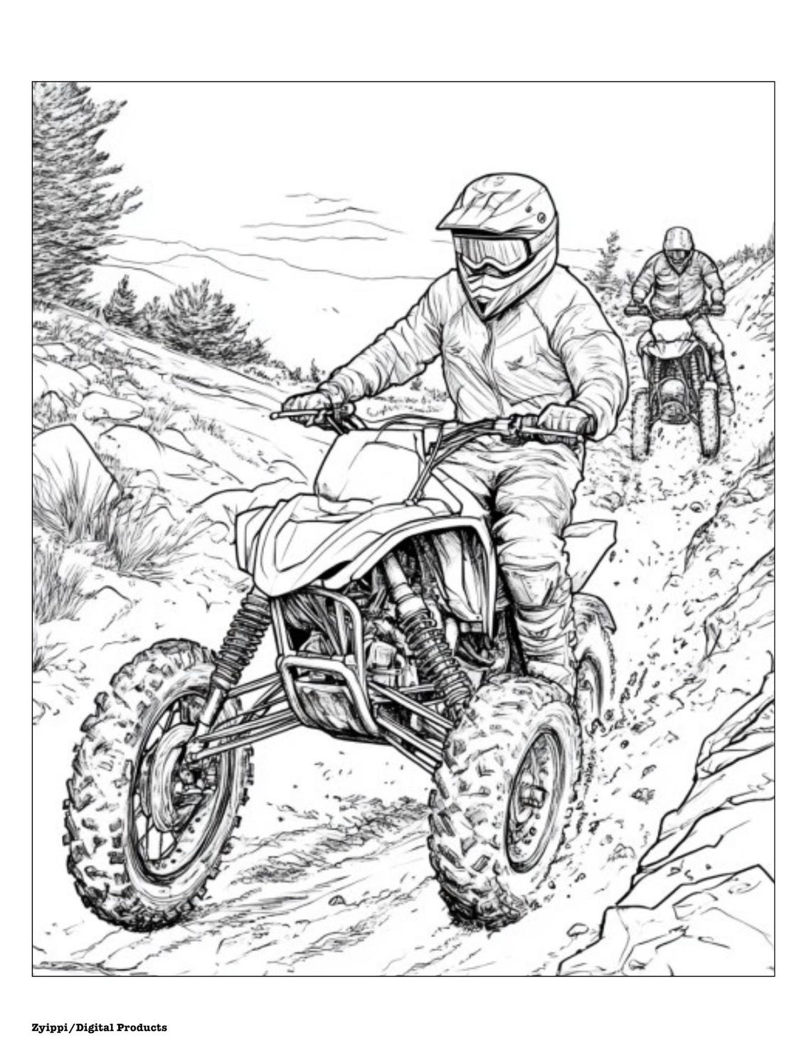 Four-wheeler Coloring Page - Etsy