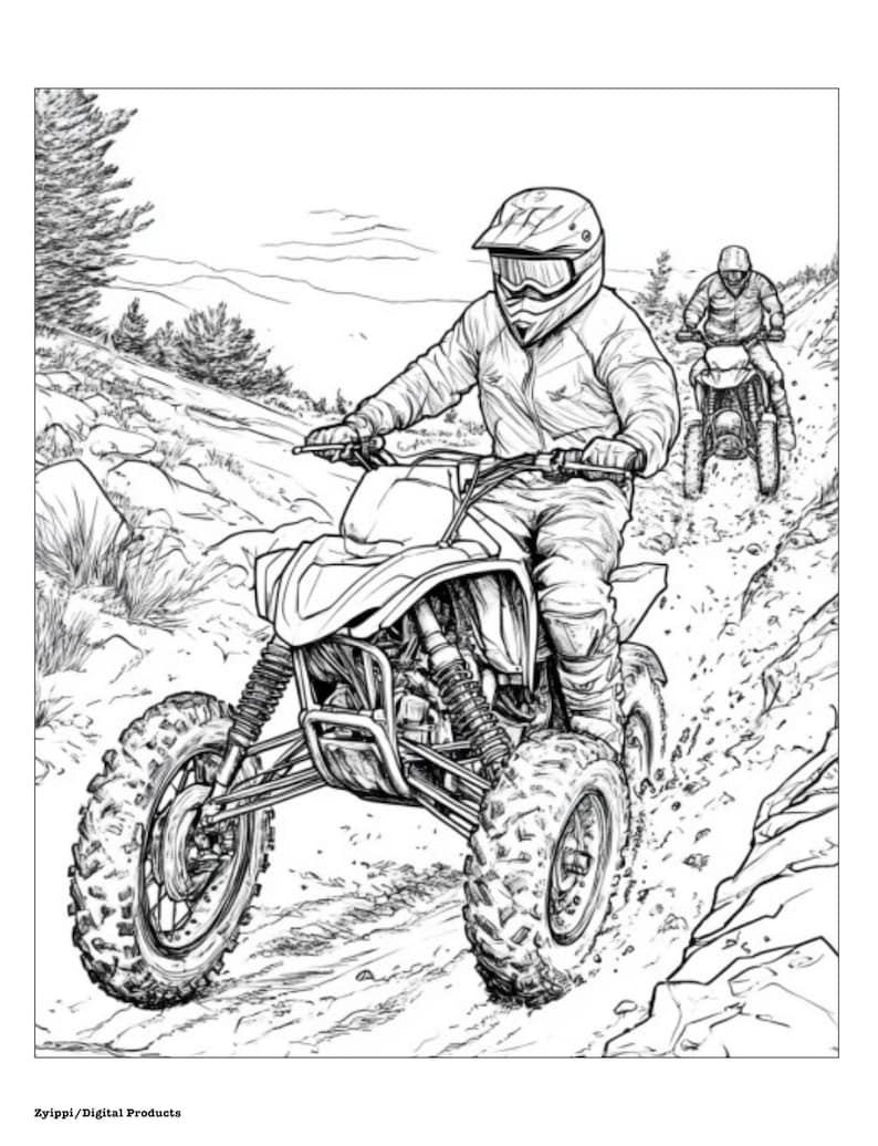 Four-wheeler Coloring Page - Etsy