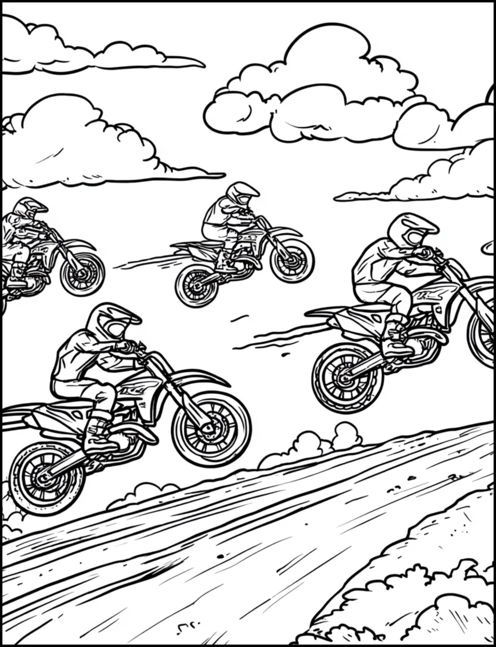 Freestyle Dirt Bike Coloring Page | Motocross Stunt Rider Printable ...