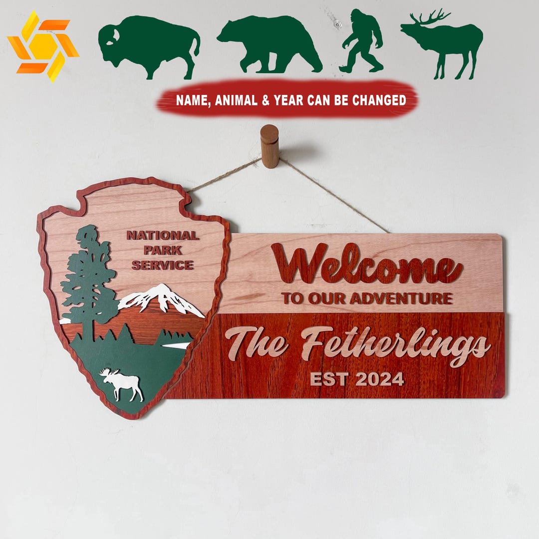 Custom National Park Welcome Sign - Family Name Sign, Custom National ...