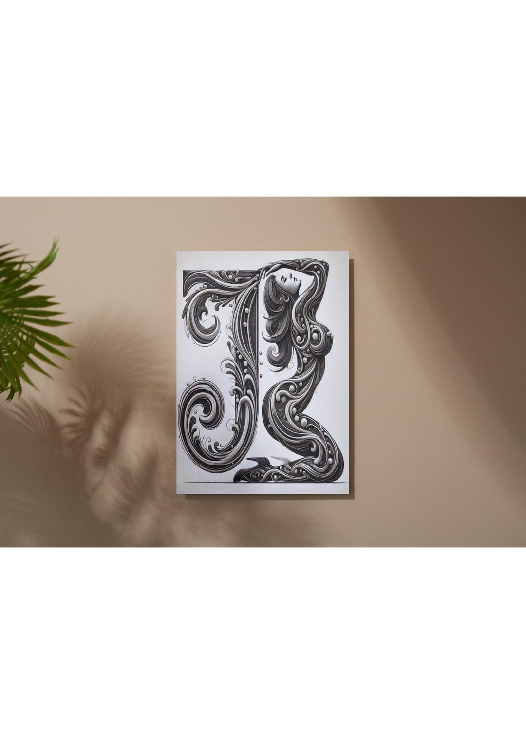 Elegant J Letter Art | 27x36" Printable Wall Art | Digital Download - Etsy