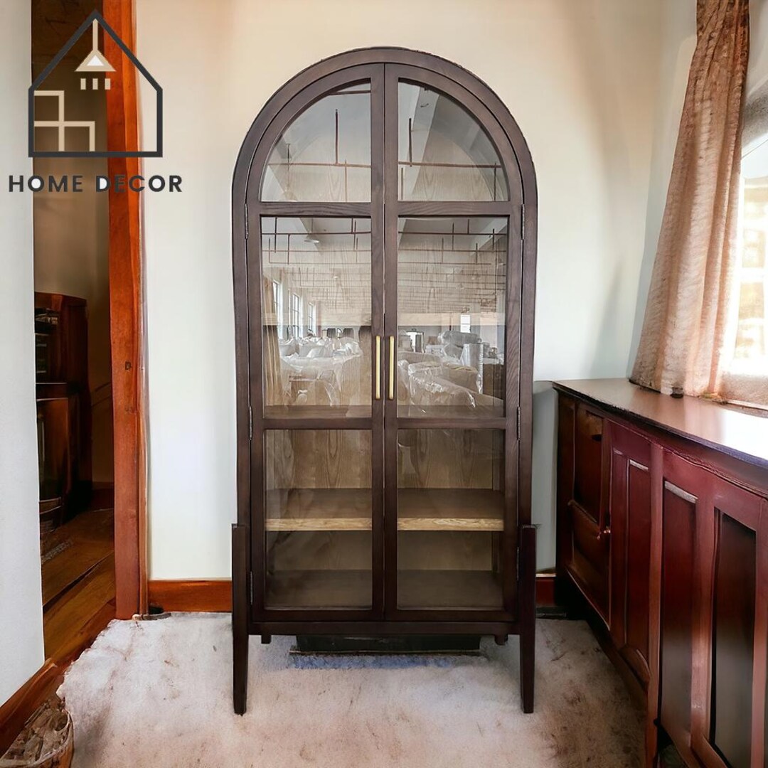 Tall Arched Display Cabinet With Glass Doors, Tolle Cabinet, Scout ...