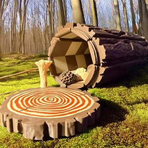 Chessboard Tree Trunk Design With Mushroom Chess Pieces Magnetic Travel ...