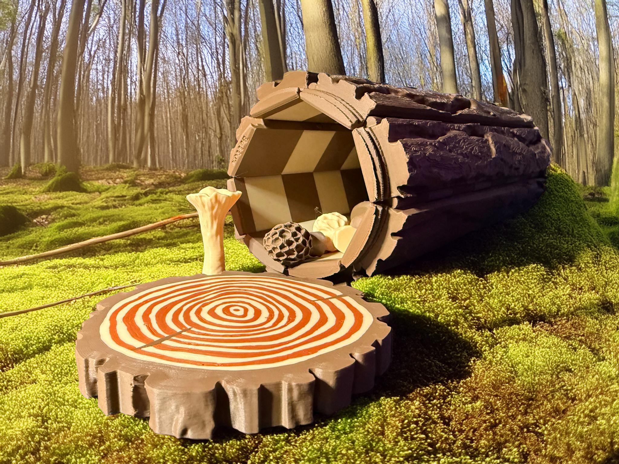Chessboard Tree Trunk Design With Mushroom Chess Pieces Magnetic Travel ...