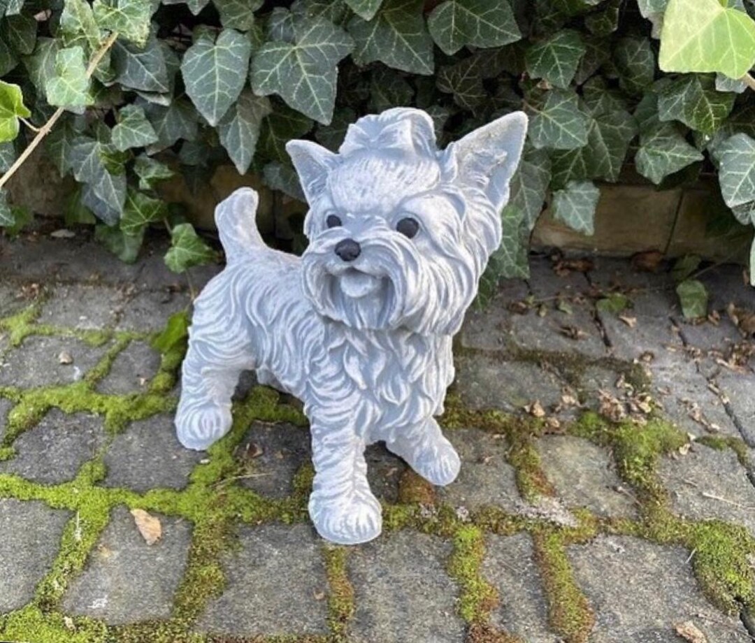 Yorkshire Terrier Concrete Statues, Garden Decor, Cement Yorkshire ...