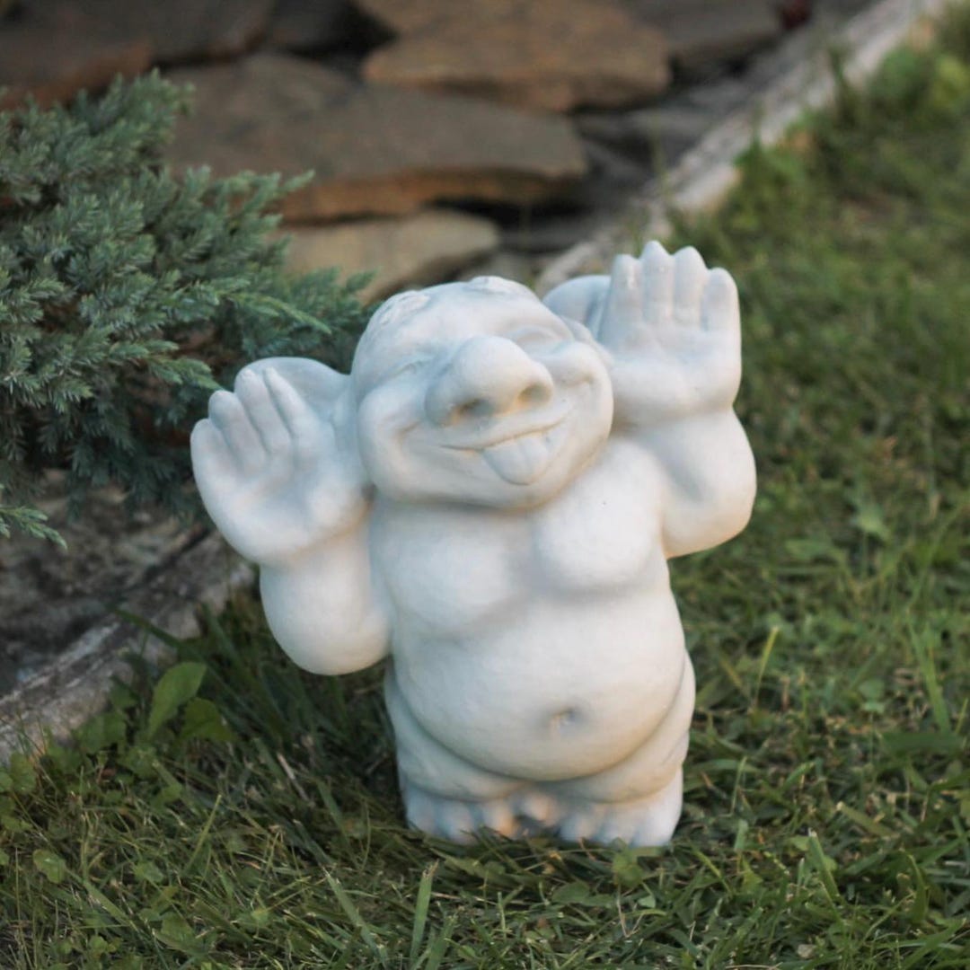 Troll Concrete Statue Garden Art, Concrete Troll, Lazy Troll ...