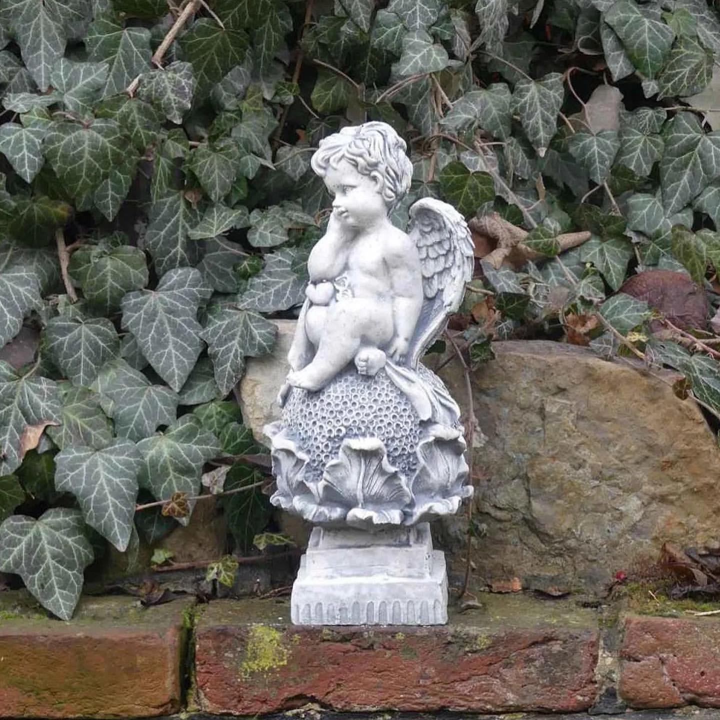 Angel Baby Cement Statue, Garden Statue, Yard Statue, Angel Statue, Boy ...