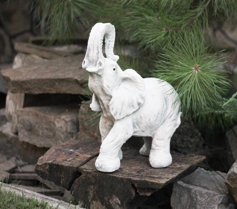 Elephant Statue, Elephant Figure, Concrete Garden Statue, Yard Art ...
