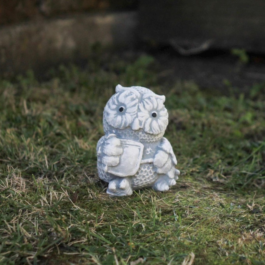 Barn Owl Statue, Owl Concrete Garden Decor Sculpture, Owl Stone ...