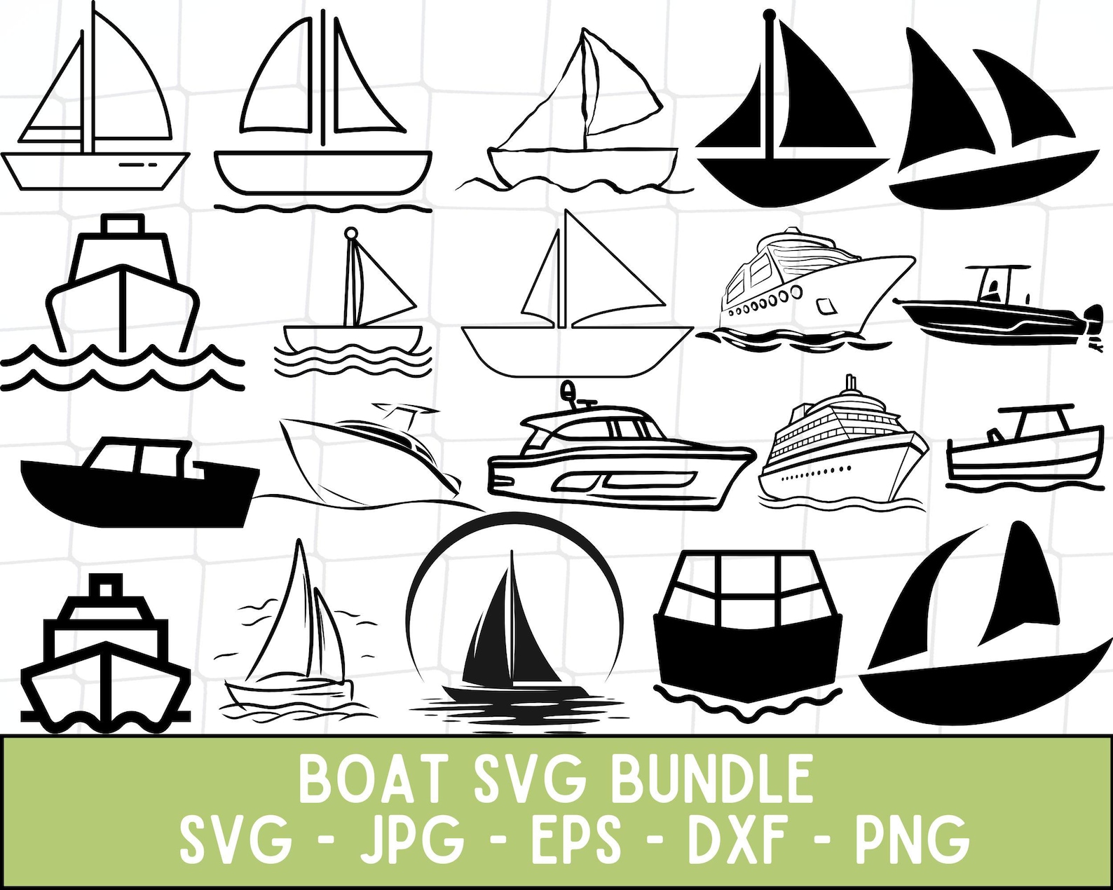 Boat SVG Bundle, Sail Boat Svg, Ship Svg, Speedboat Svg, Cruise Ship ...