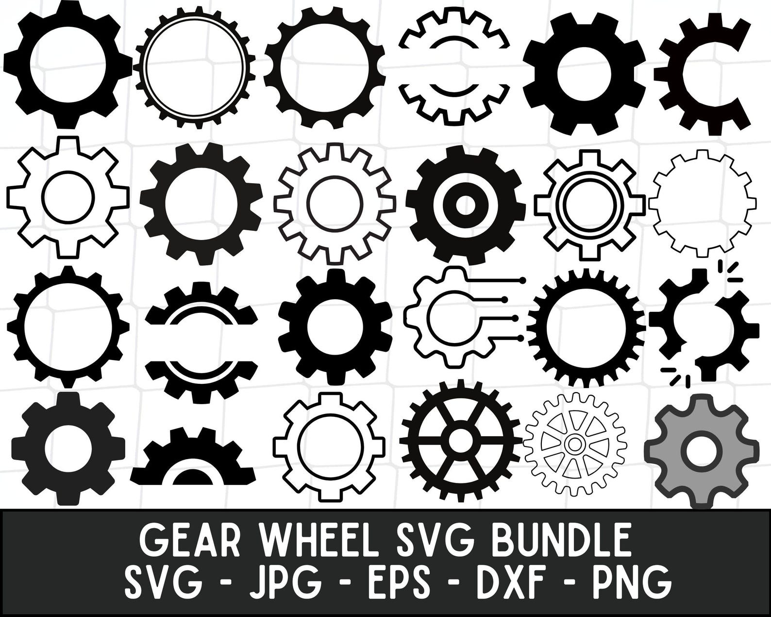 Cogwheel Set - Gears Svg, Gears Clipart, Gear Silhouette, Gear Svg ...