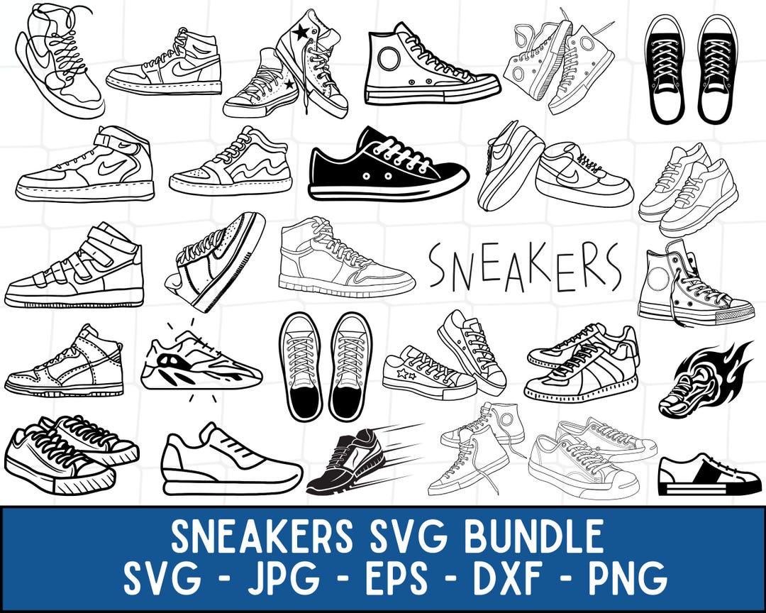 Sneaker Svg Bundle, Sneakers Svg, Running Shoes, Sneaker Clipart, Png ...