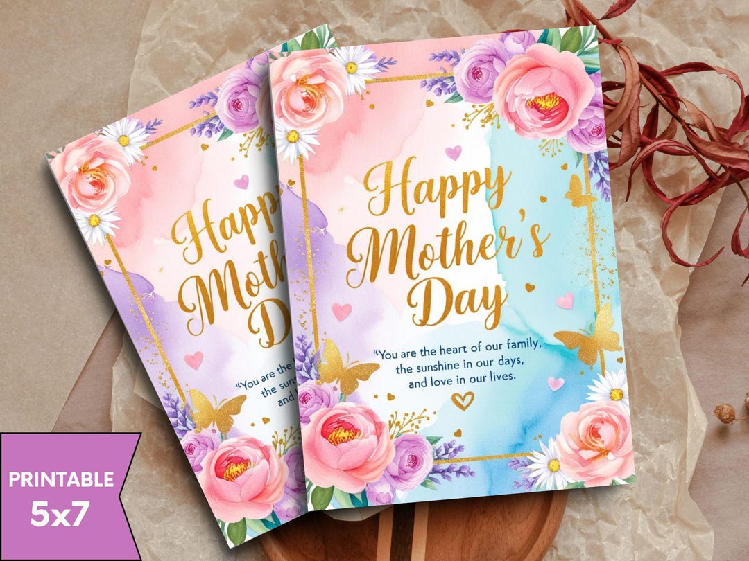 Printable Mother’s Day Card Template, Happy Mother’s Day, Floral ...