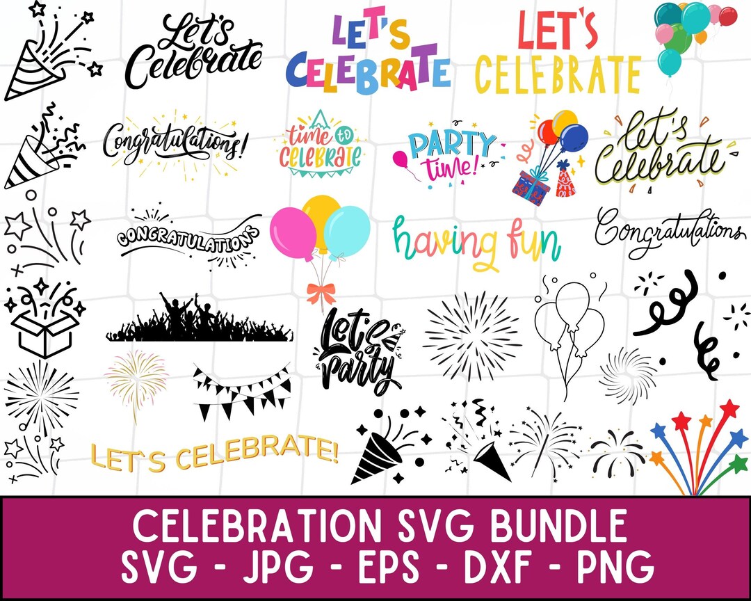Celebration Svg, Party Svg, Birthday Decoration Svg, Party Cut File ...