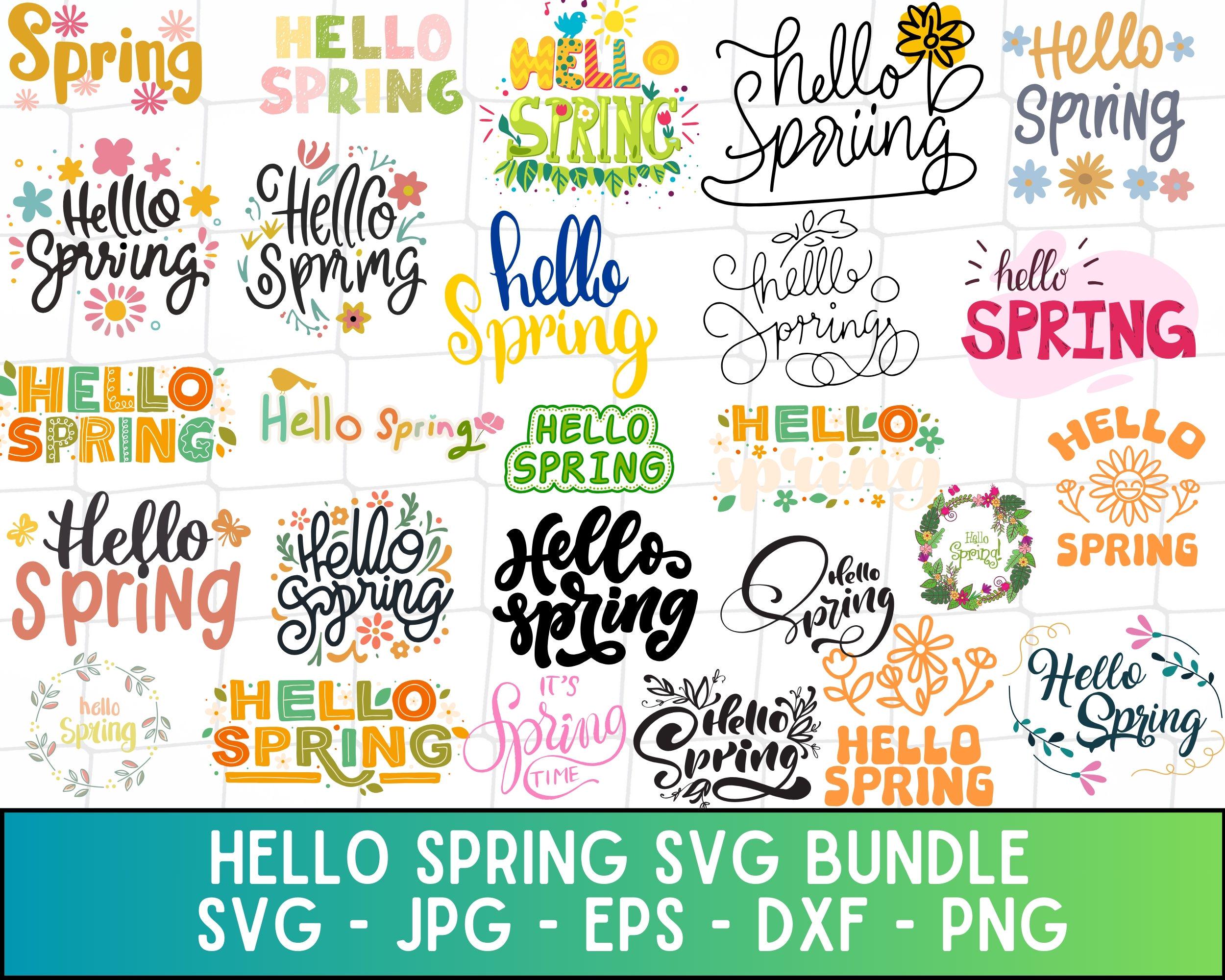 Spring Svg Bundle, Hello Spring Svg, Spring is Here Svg, Spring Png ...