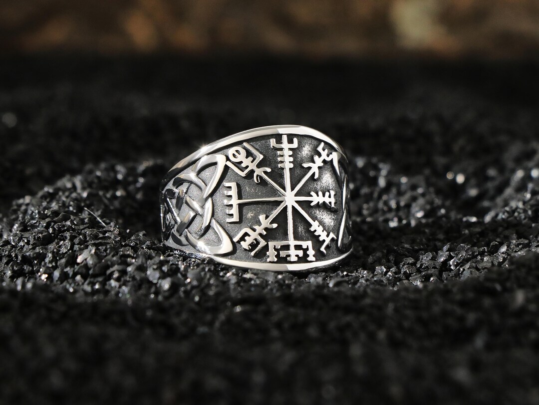 Awe Helmet Ring - Norse Rune Design - Handmade Nordic Viking Protective ...