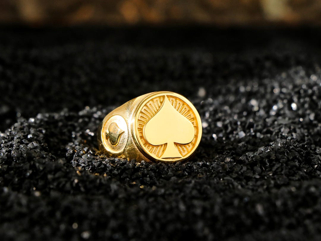 Spade Rings, Silver Playing Card Rings, Men's Silver Jewelry Steel ...