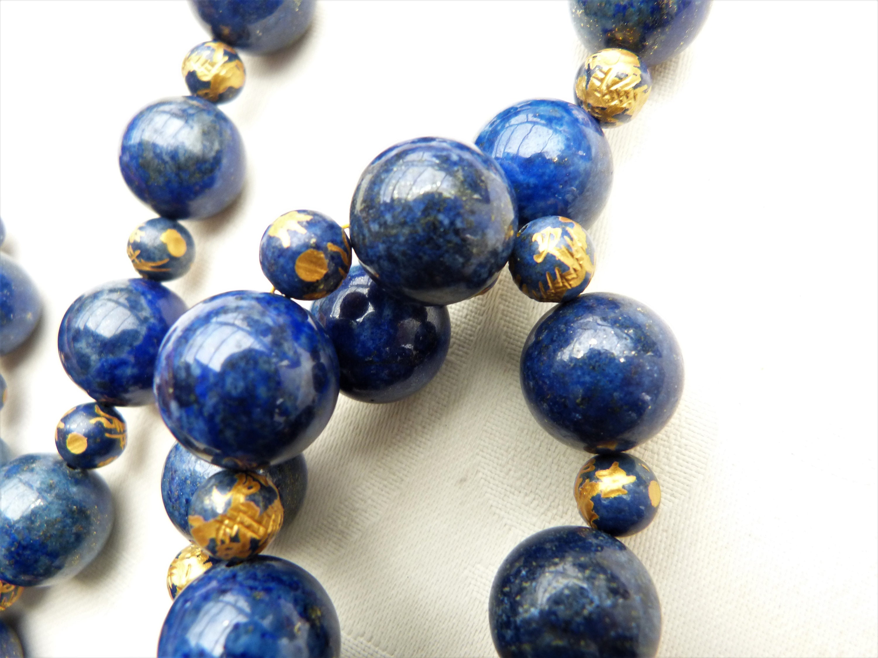 Lapis Lazuli Necklace, Massive Extra Long Necklace of Lapis Lazuli ...