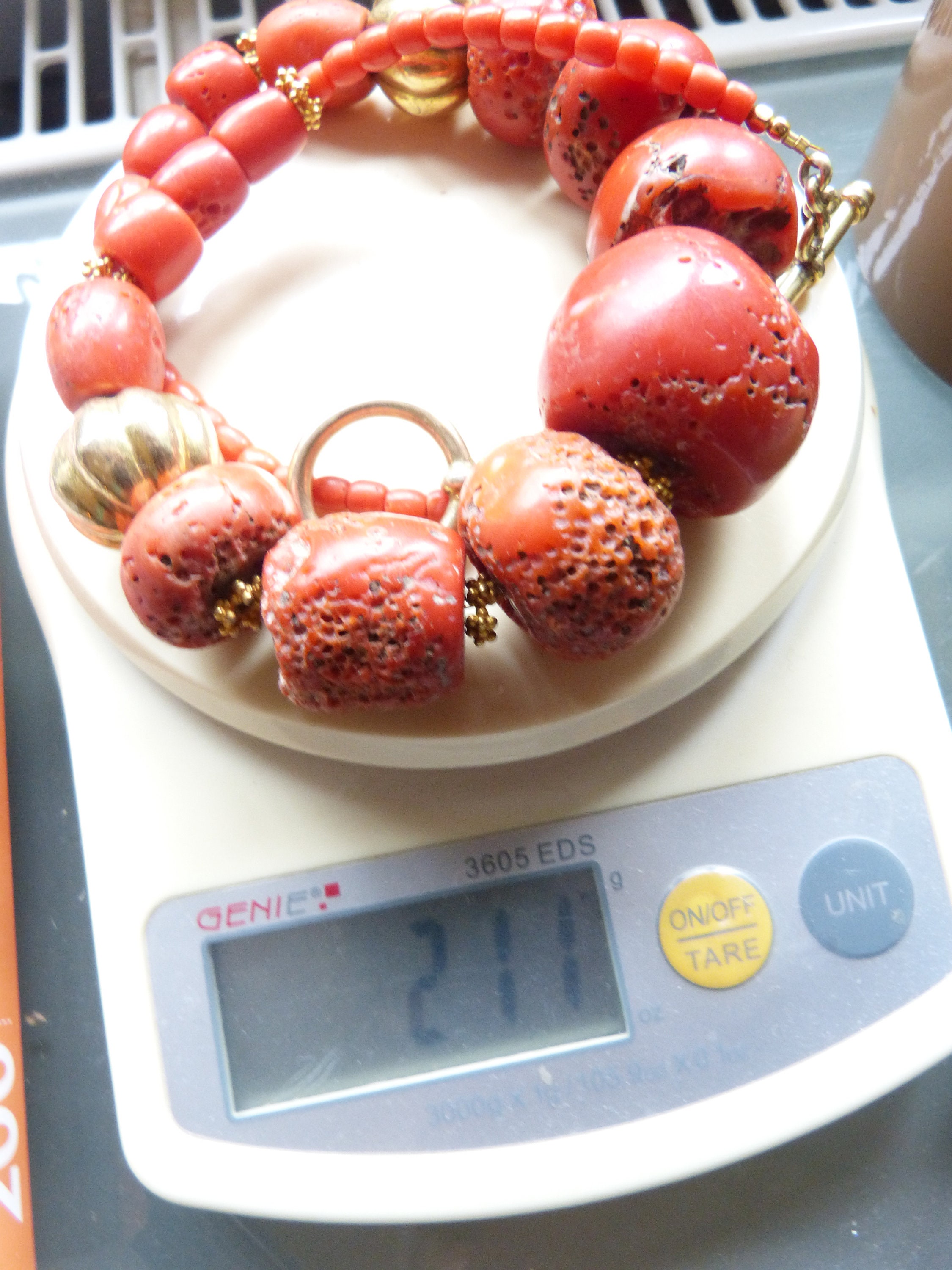 Antique Italian Coral Necklace Huge Beads 18 K Gold Beads - Etsy