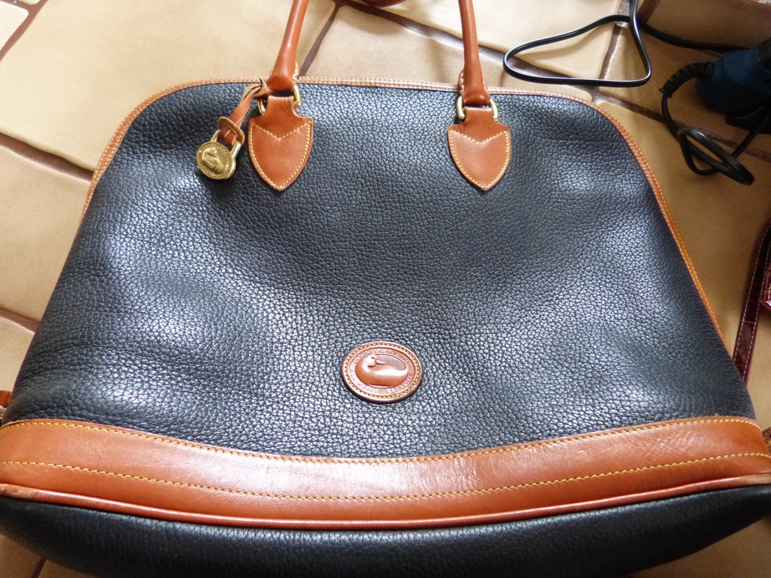 Genuine Vintage DOONEY & BOURKE Black All Weather Leather Pebble Dome ...