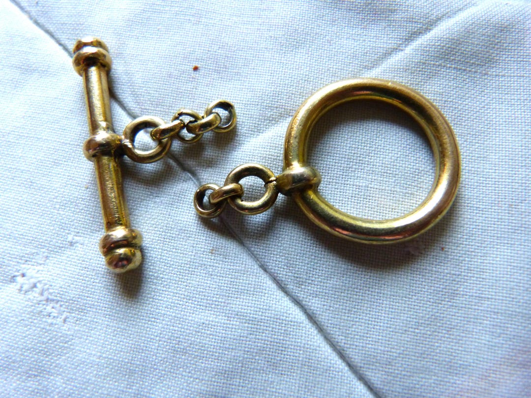 18K Solid Gold Toggle Clasp, Handmade, 1990s, 14.19 G - Etsy