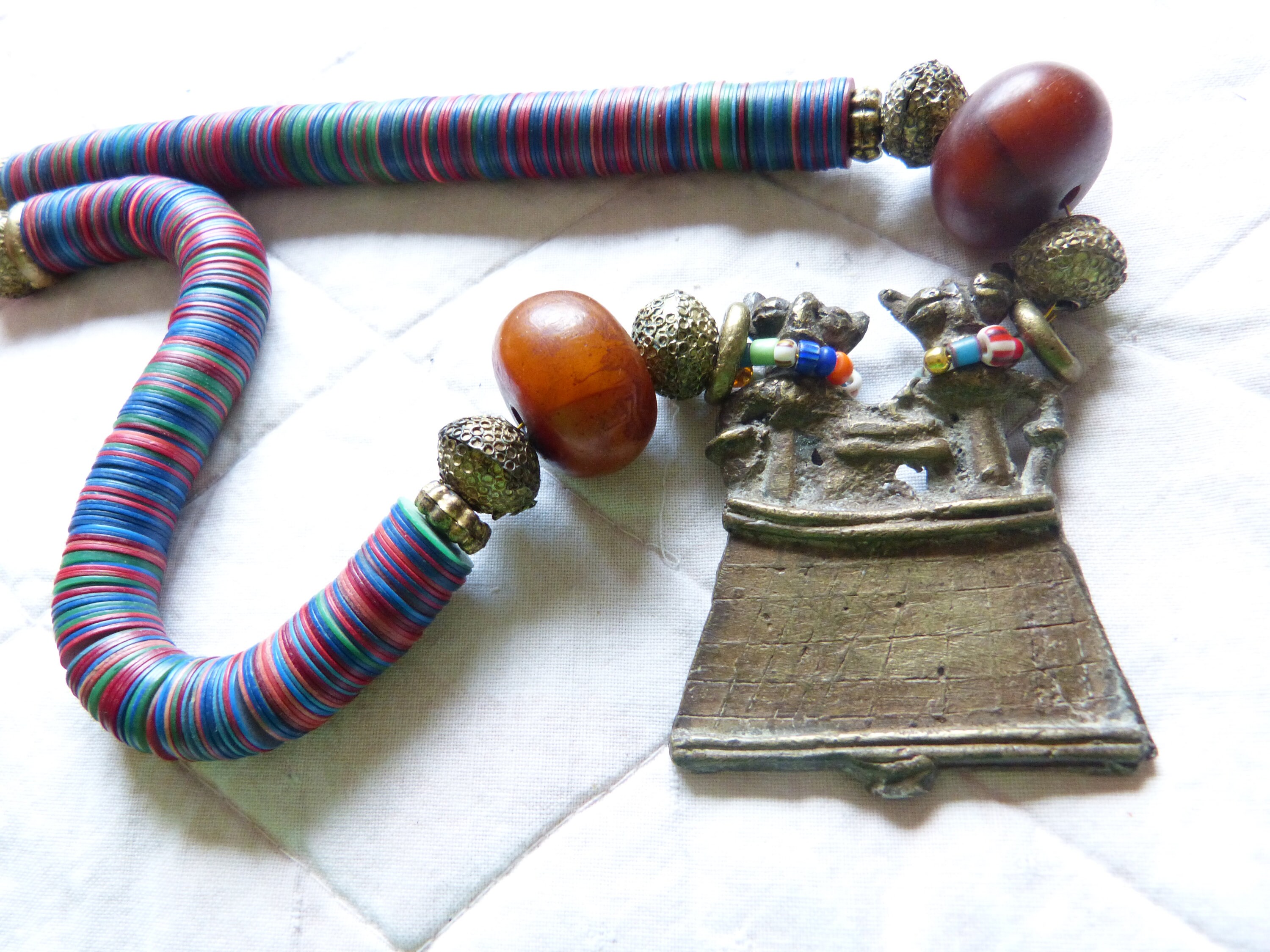 African Senufo Necklace, Beadart-austria Design, Senufo Bronze - Etsy