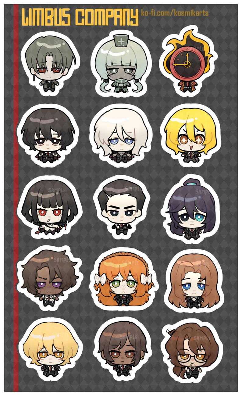 Limbus Company | Sinner Sticker Sheet - Etsy