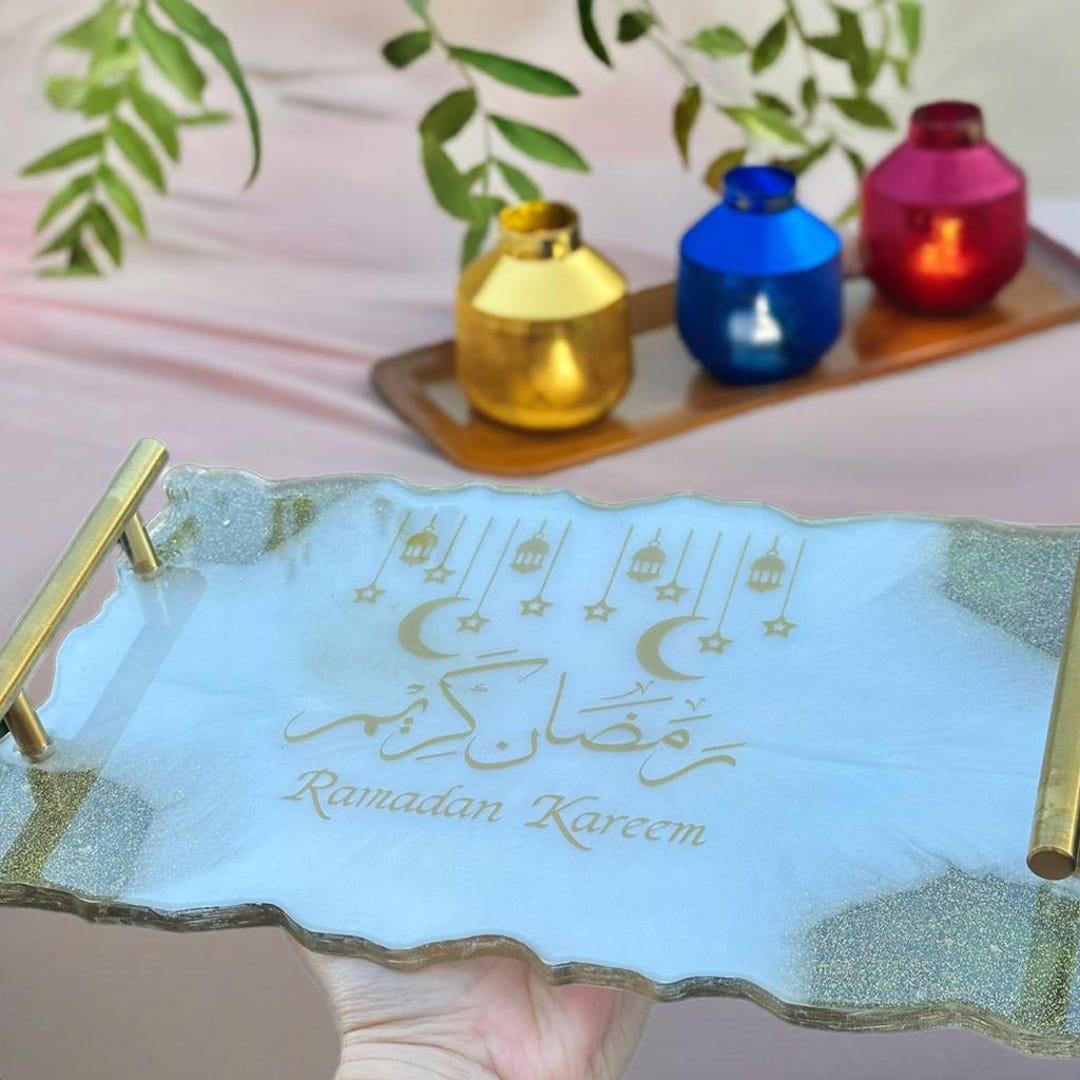 Islamic Resin Gifts - Ramadan Kareem Large Resin Tray- Custom Eid ...