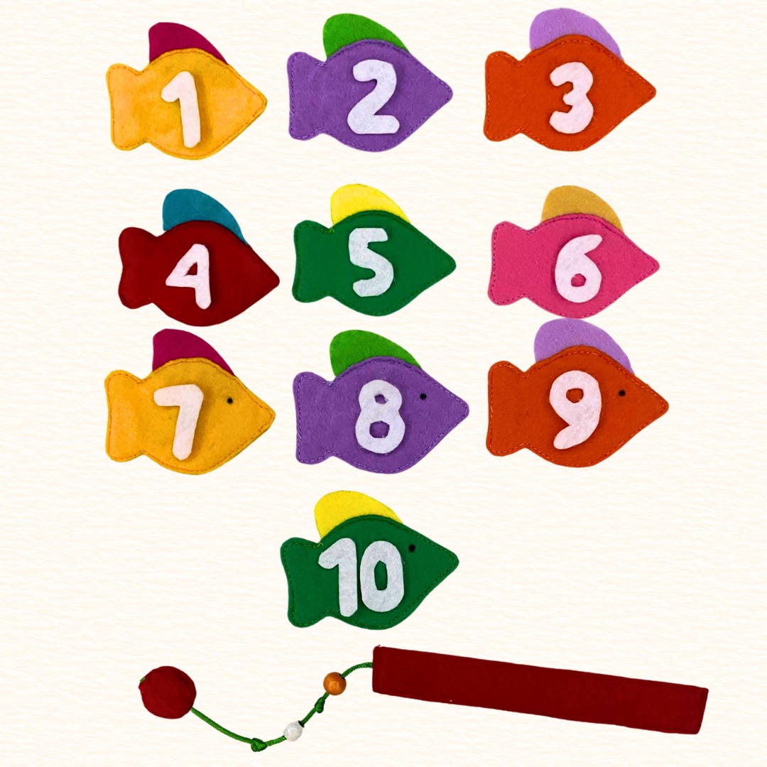 Magnetic Fishing Game, Number Learning, Felt Catching Fish Game ...