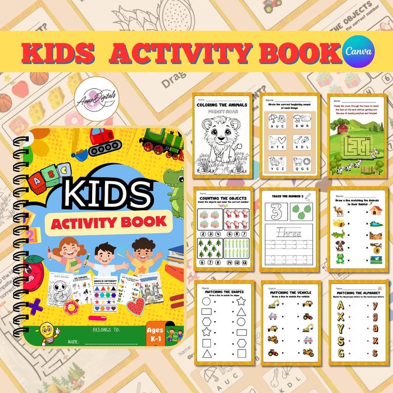 Interactive Learning Fun for Kids | Customizable Activity Book | Instant Download | PLR and MRR ...