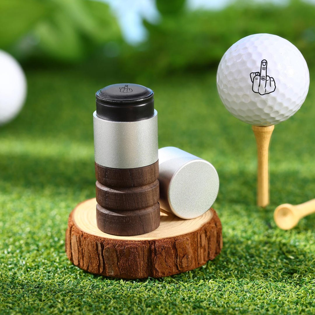Funny Golf Ball Stamp, Middle Finger Design, Refillable Quick‑dry Ink ...