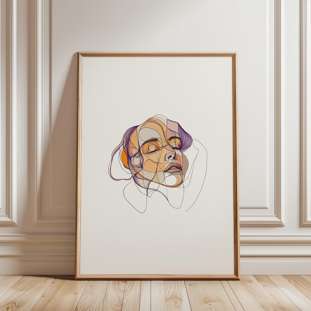 One Line Drawing Art Print · Minimalistic Feminine One Line Wall Decor ...
