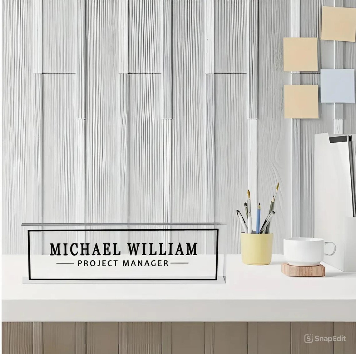 Customizable Acrylic Nameplate Personalized Office Desk Sign ...