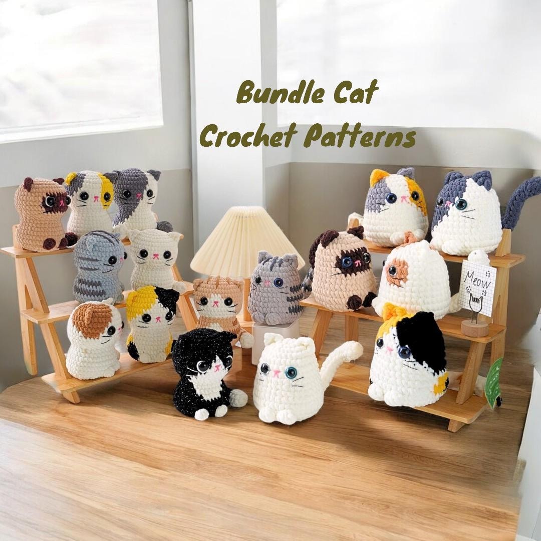 16in1 Chonky Cats Crochet Patterns Bundle, Amigurumi Crochet Pattern ...