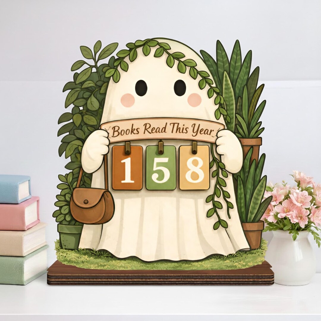Personalized Ghost Reading Tracker : Whimsical Wood Library Decoration ...