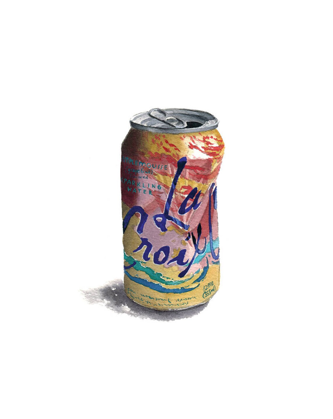 Pamplemousse LaCroix 8x10 Seltzer Watercolor Print | Etsy