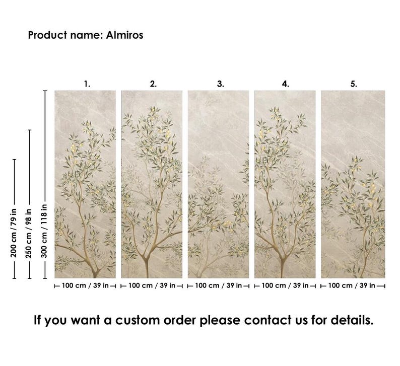 Olive Trees Photo Wallpaper for Elegant Wall Decor, Wall Mural, Yellow ...
