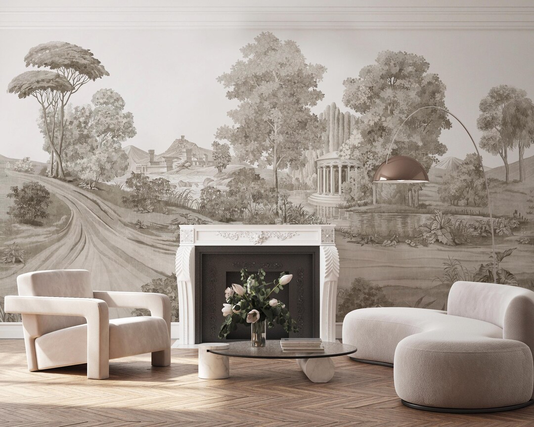 Majestic Vivaldi Landscape Wallpaper | Vintage Sepia Mural | Photo ...