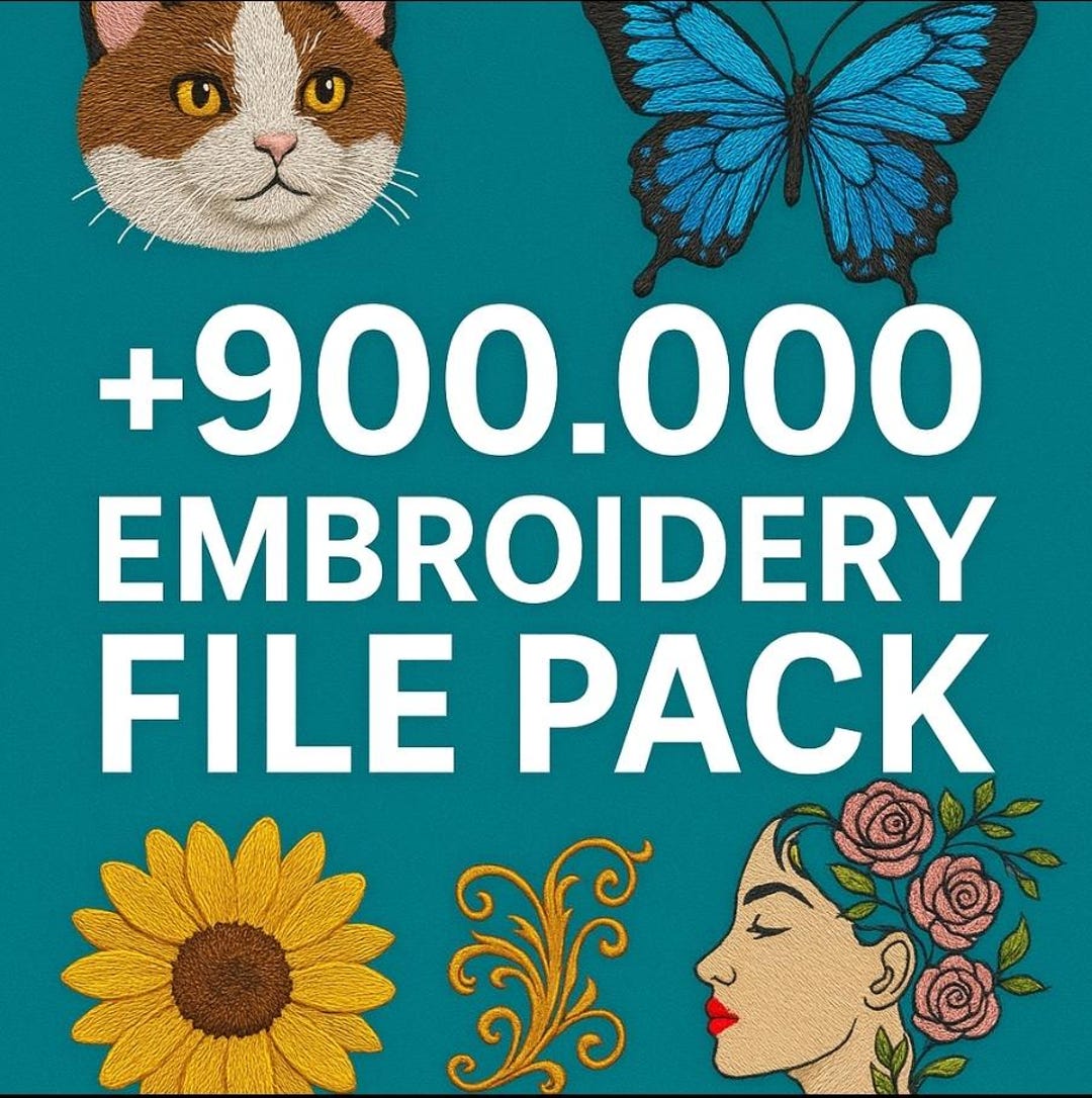 900,000 Embroidery Design Mega Bundle – PES Dst JEF Vp3 EXP Hus Files ...