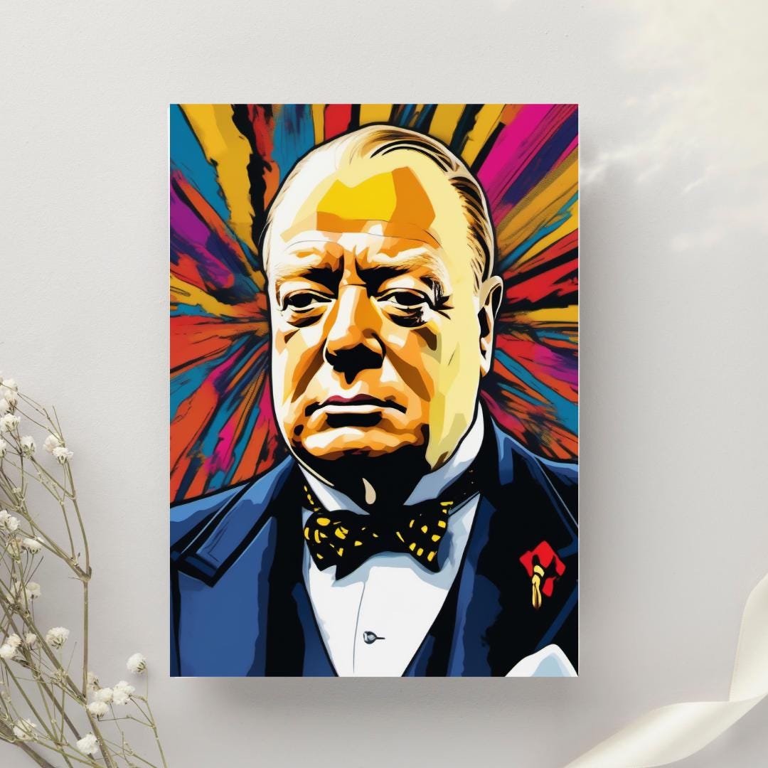 Pop Art Winston Churchill Digital Art Print, Wall Art - Etsy