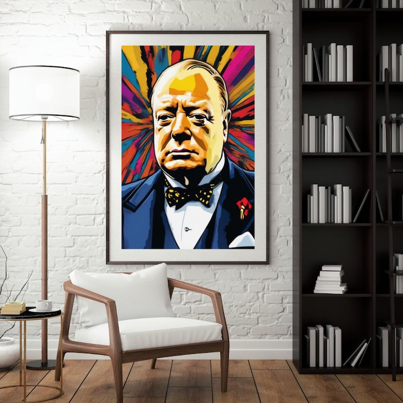 Pop Art Winston Churchill Digital Art Print, Wall Art - Etsy