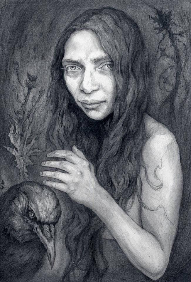 Pencil Drawings Sad Witch