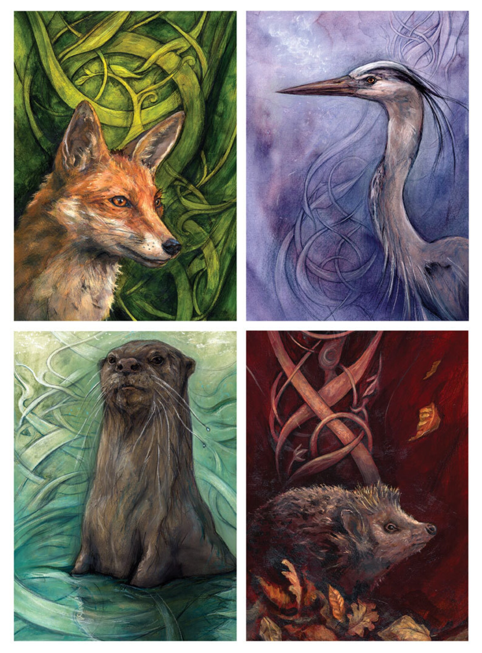 Animal Guardians ~ Set of Small Prints - Etsy UK