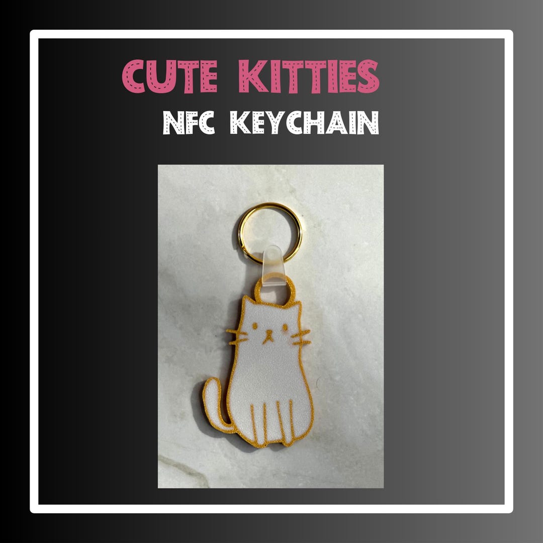 NFC Keychain for Cat Lovers | 3d-printed Tag With Adorable Cat Design ...