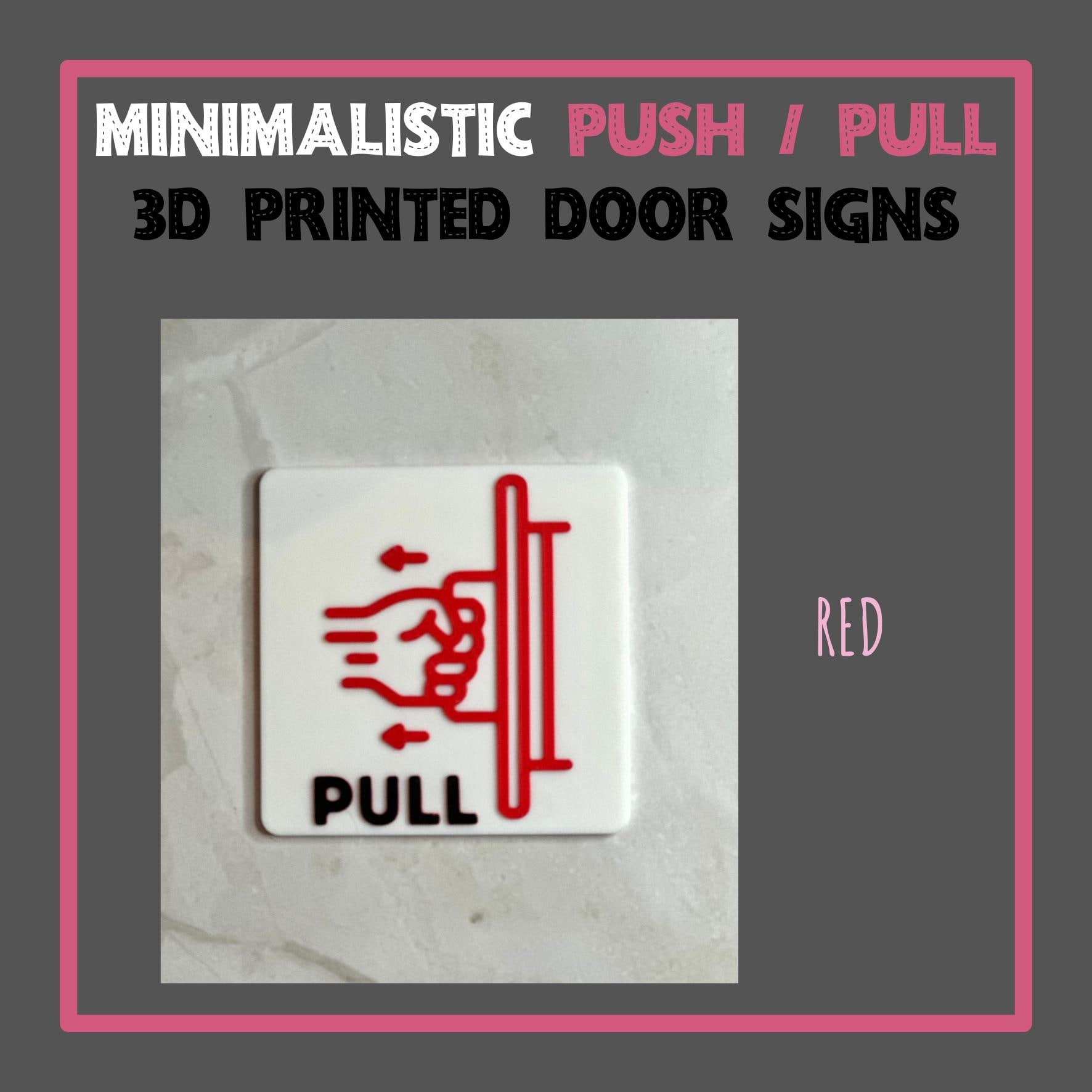 Minimalist PULL & PUSH Signs | 3d-printed White Background With Relief ...