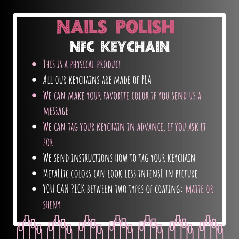 3D Printed Nail Polish NFC Keychain - Custom Tag for Nail Artists ...