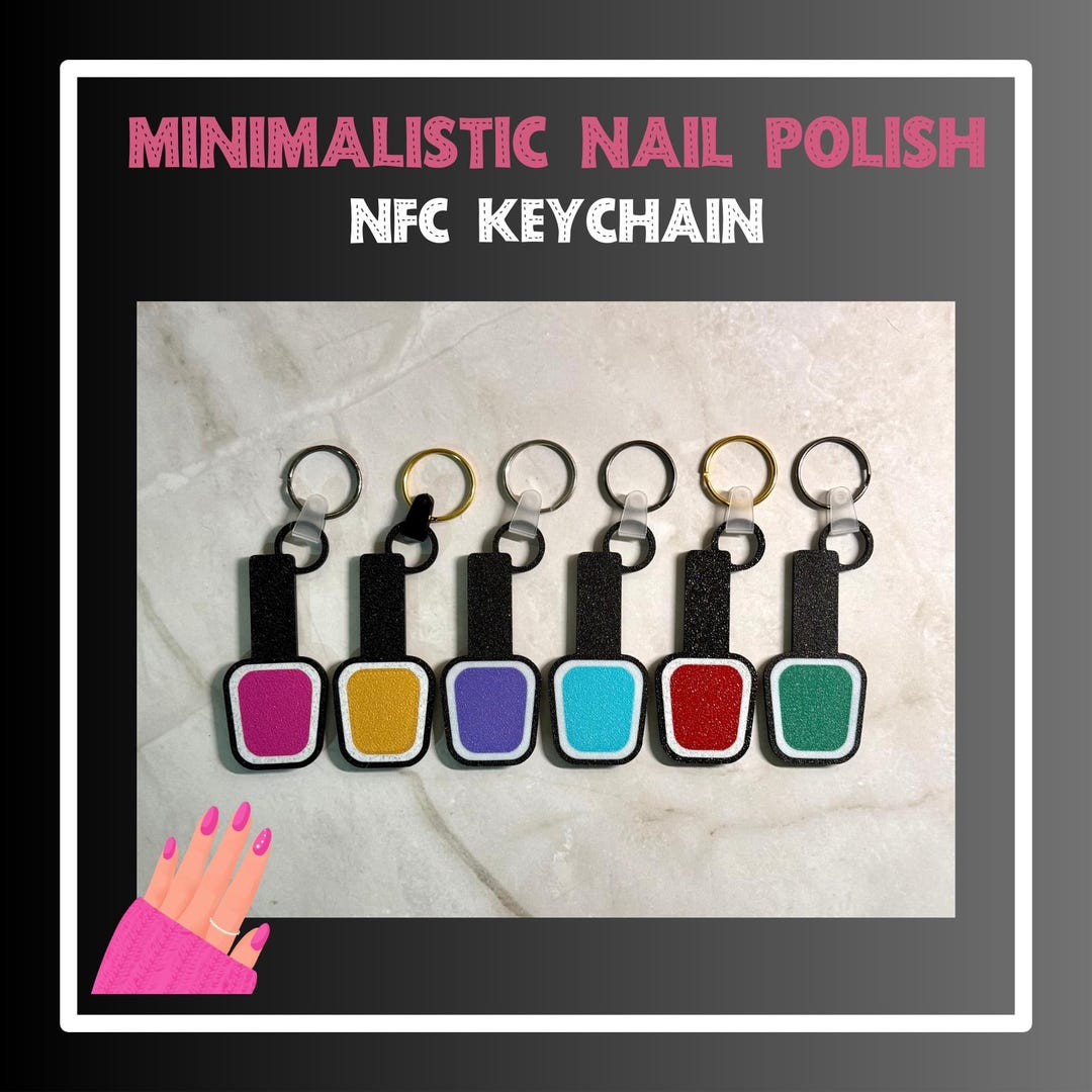 NFC Nail Polish Keychain – Tap to Share Booking, Portfolio & Socials ...
