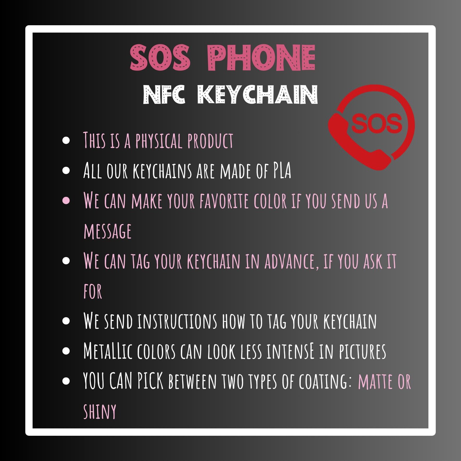 Sos Emergency Contact Keychain Medical Alert Device Data Storage Safety ...