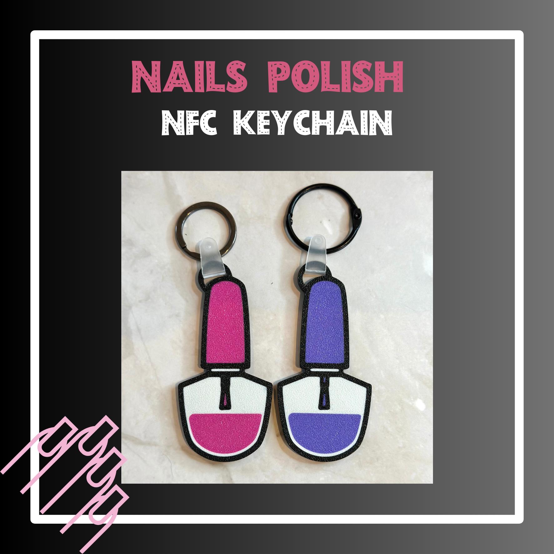 3D Printed Nail Polish NFC Keychain - Custom Tag for Nail Artists ...